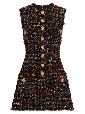Dolce & Gabbana Sleeveless Tweed Dress - Multicolor