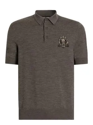 Dolce & Gabbana Virgin Wool Polo Shirt - Grey