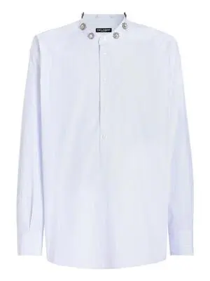 DOLCE & GABBANA Cotton Shirt With Bejeweled Detailing