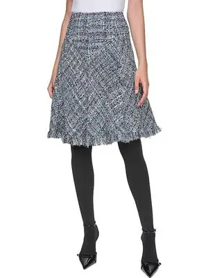 Sonia Rykiel Paris Flared Skirt With Fringe Trim - Blue Multi