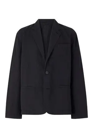 Studio Nicholson Cotton And Linen-blend Twill Blazer - Black