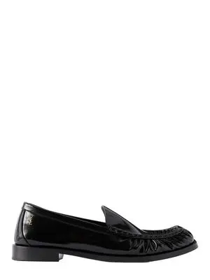 Saint Laurent Theobald Cassandre-embellished Leather Loafers - Black