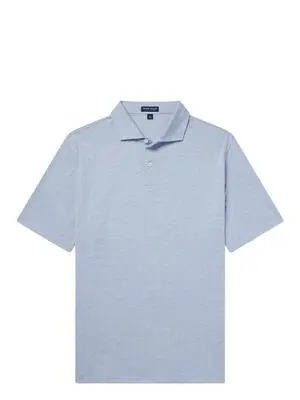 Peter Millar Excursionist Cotton-blend Herringbone Polo Shirt - Blue