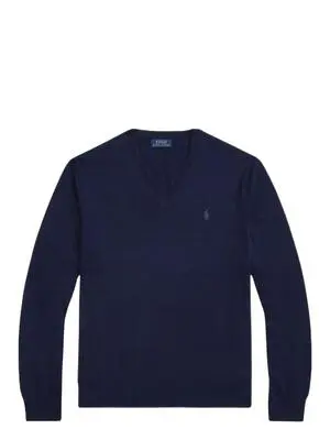 Polo Ralph Lauren Embroidered V-neck Sweater - Blue