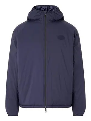 Burberry Logo-appliquéd Hooded Shell Jacket - Blue