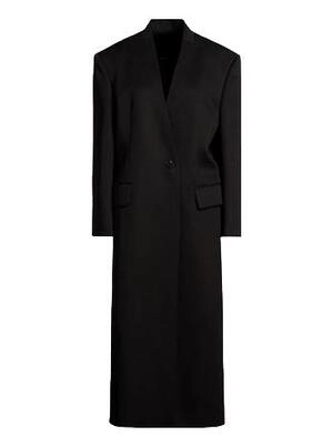 Emporio Armani Virgin Wool Single-breasted Coat - Black