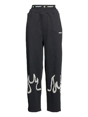 BARROW French Terry Track Pants With Embellishments - Black