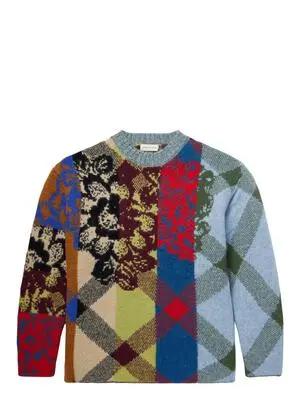 Dries Van Noten DRIES VAN NOTEN Patchwork Wool-Blend Sweater Multi