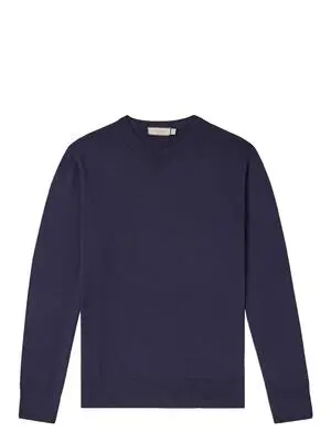 Canali Wool Crew Neck Sweater - Blue