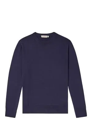 Canali Wool Crew Neck Sweater - Navy