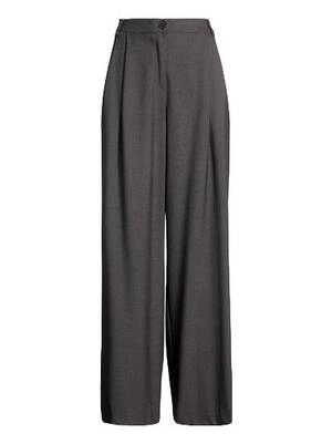 TWINSET Wide-leg Charcoal Polyester Blend Pants - Grey