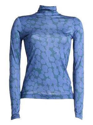 MAJESTIC FILATURES MAJESTIC FILATURES Lyocell & Virgin Wool Printed Turtleneck T-Shirt