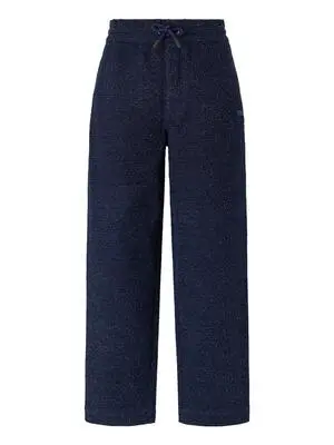 Loewe LOEWE Wide-Leg Cotton-Blend Terry Drawstring Trousers Blue
