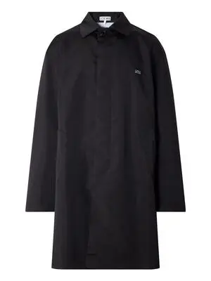 Loewe Logo-embroidered Twill Trench Coat - Black