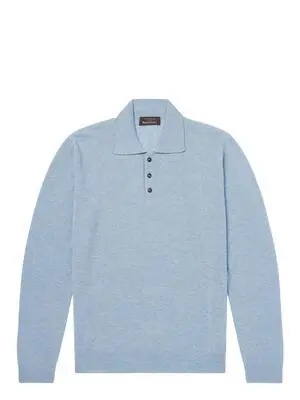 SLOWEAR Cashmere-blend Polo Sweater - Blue