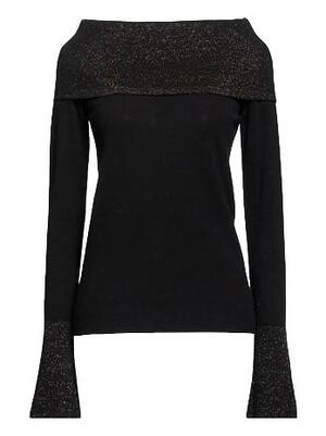 Chiara Boni La Petite Robe Wool, Viscose, Cashmere, Polyamide, Metallic Fiber Off-the-shoulder Sweater - Black