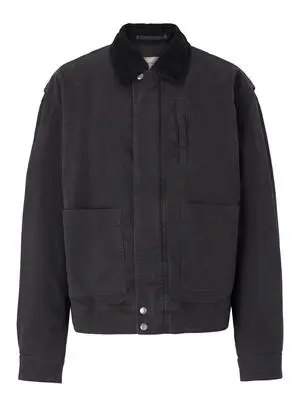 Dries Van Noten DRIES VAN NOTEN Corduroy-Trimmed Cotton-Canvas Jacket Gray