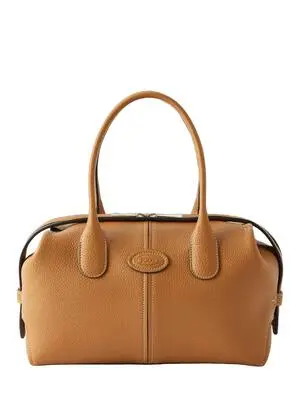 TOD'S Bauletto Textured-leather Tote - Tan