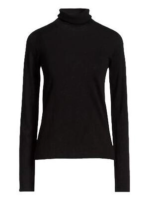 MAJESTIC FILATURES MAJESTIC FILATURES Black Cashmere Turtleneck Long Sleeve Top