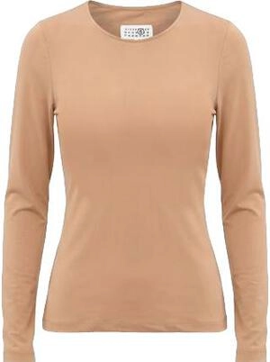 MAISON MARGIELA Polyamide And Elastane Long Sleeve Crewneck T-shirt - Beige