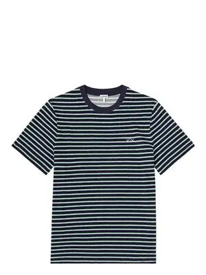 Loewe Logo-embroidered Striped Cotton-blend Terry T-shirt - Blue