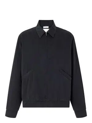 A.PRESSE Silk-blend Gabardine Bomber Jacket - Black