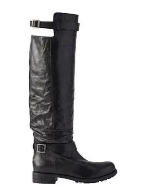 JIMMY CHOO Buckled Leather Knee-high Boots - Black