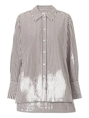 JOSEPH Thea Striped Cotton-poplin Blouse - Neutrals