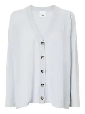 ALLUDE V-neck Cashmere Cardigan - Blue
