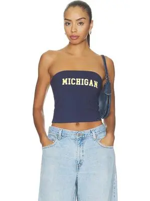 HYPE AND VICE Michigan University Tube Top - Navy