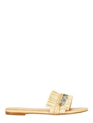 Raye Nomi Sandal With Seashell Embellishment - Raffia