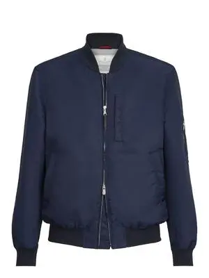 Brunello Cucinelli Waterproof Bomber Jacket - Blue