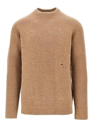 LANEUS Alpaca-wool Blend Crewneck Sweater - Beige