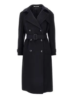 Tagliatore Bonny" Cashmere Trench Coat - Blue