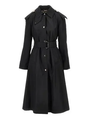 Burberry Burberry Nylon Gabardine Trench Coat Black