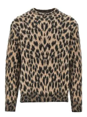 LANEUS Knitted Sweater With Spotted Motif - Brown