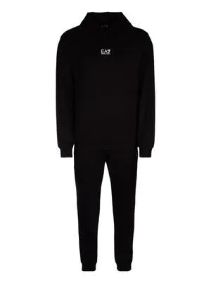 EA7 Logo-embellished Tracksuit Set - Black