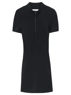 Alexander Wang Logo-tape Mock-neck Mini Dress - Black
