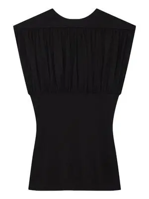 ANINE BING Sleeveless Knit Top With High Neck - Black
