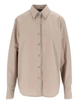 Fabiana Filippi Long-sleeved Button-up Shirt - Nude