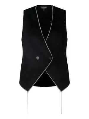 Giorgio Armani Sleeveless Top With Chain Trim - Black