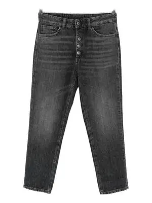 DONDUP Koons Cropped Jeans With Button Fly - Black