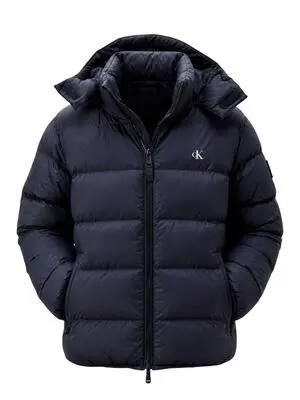 Calvin Klein Relaxed Fit Padded Jacket With Removable Hood - Dark Blue