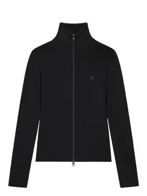 COURREGES High Neck Zip-up Sweater - Black
