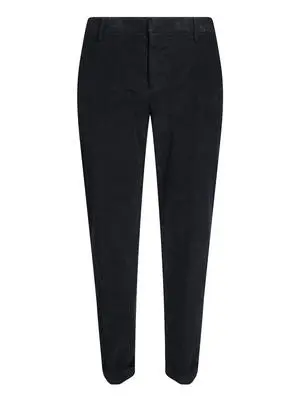DONDUP Corduroy Straight Leg Cuffed Trousers - Black