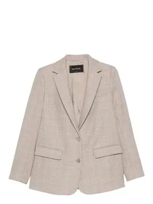 Fabiana Filippi Checked Pattern Single-breasted Blazer - Light Brown