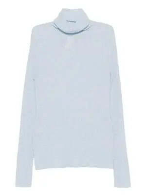 Fabiana Filippi Fabiana Filippi Ribbed Turtleneck Sweater With Long Sleeves Light Blue