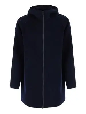 Aspesi Long-sleeved Hooded Coat - Blue