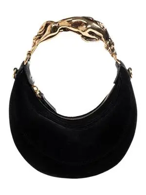 Chloé Velvet Handbag With Gold-tone Handle - Black