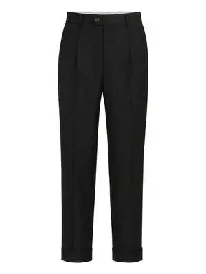 Brunello Cucinelli Super 150s Virgin Wool Batavia Trousers - Black